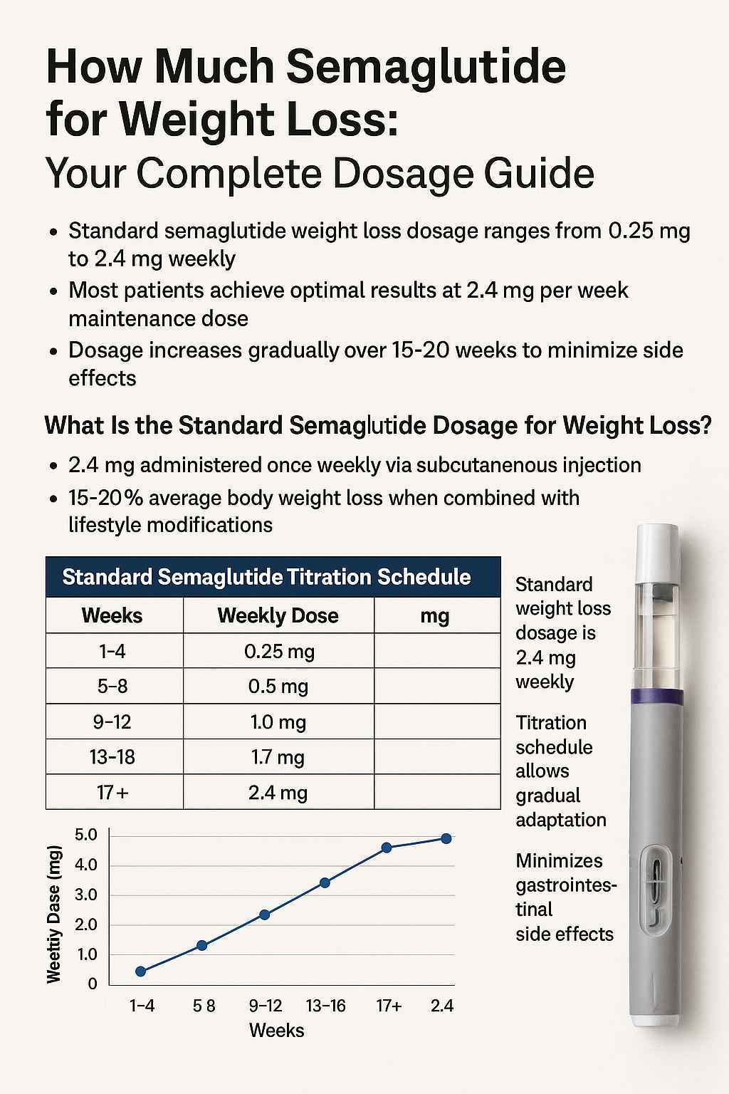 Learn the standard Semaglutide dosage for weight loss